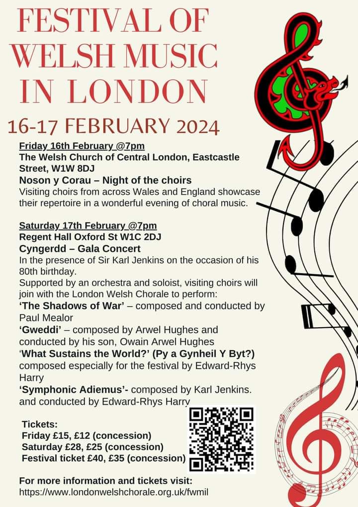 Harlow Chorus - 17/02/2024 7:00pm - Festival of Welsh Music in London ...